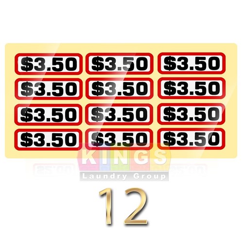 12PK GLOSSY SLIDE DECAL $3.50 For GREENWALD Wascomat, Ipso, Huebsch, 00 ...