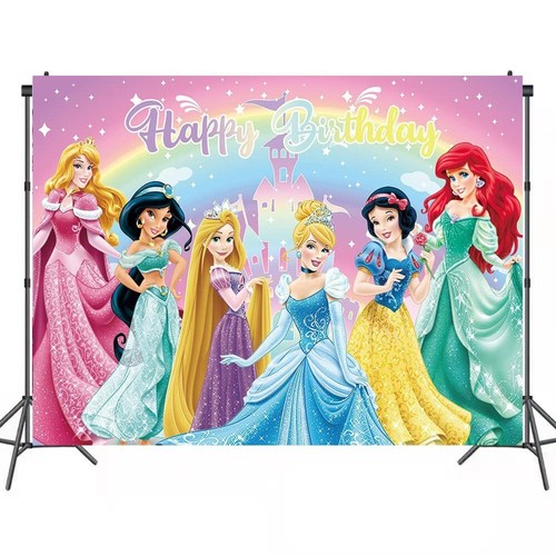 Princess Backdrop Banner Party Supplies Kids Birthday Decoration | eBay ...