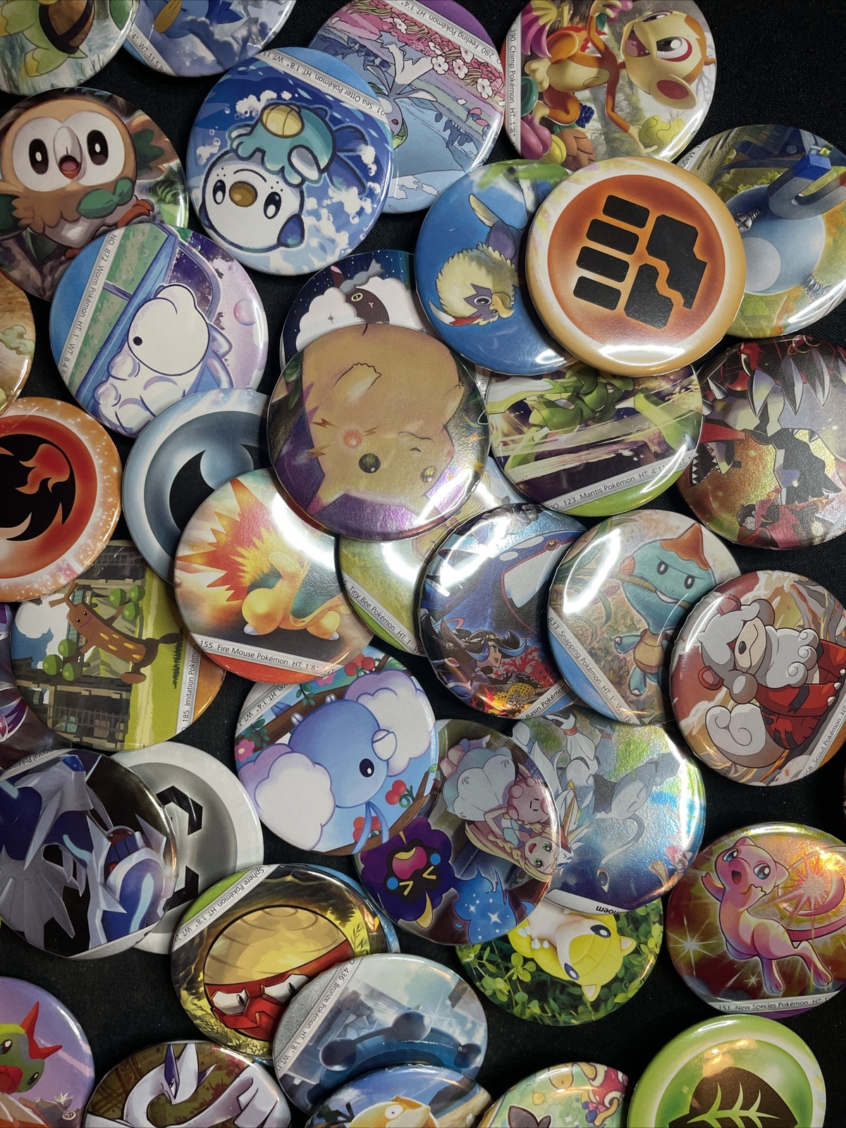 Set of three 1" Pokemon logo pins buttons Pokeball | eBay