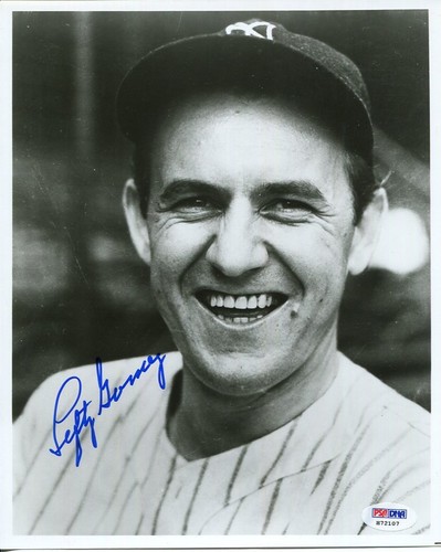 LEFTY GOMEZ HAND SIGNED 8x10 PHOTO AWESOME NY YANKEES HOF PITCHER PSA ...