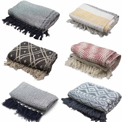 Geometric 100% Cotton Bed Throws Decorative Throws for sale | eBay UK