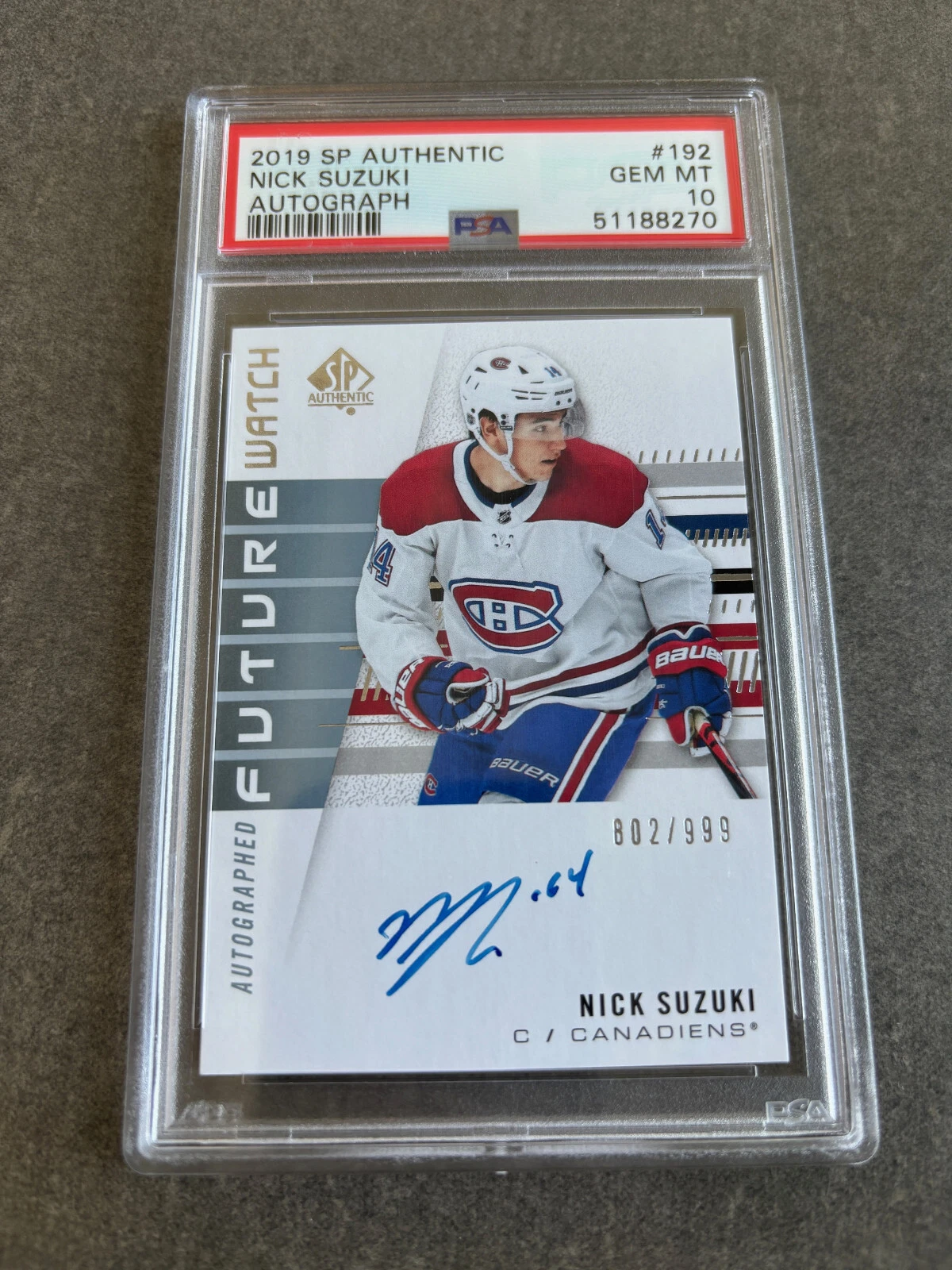 Nick Suzuki 2019 SP Authentic #192 Future Watch Auto /999 Price Guide ...