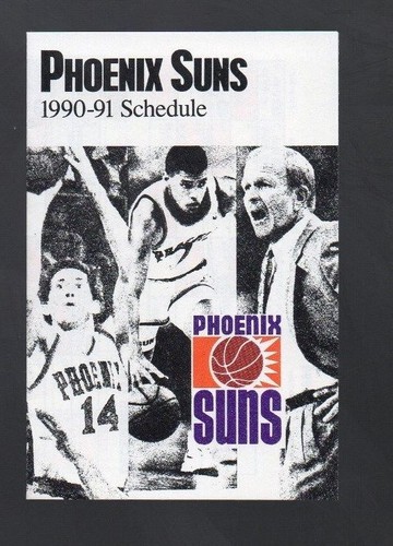 1990-91 PHOENIX SUNS POCKET SCHEDULE SPONSORED BY KUTP-TV 45 & KTAR 620 ...