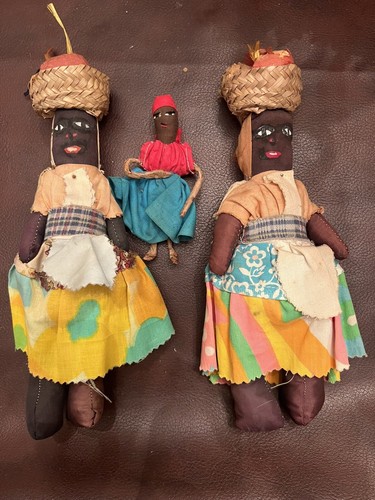 Vintage Jamaican Cloth Dolls Handmade Rag Dolls & 1 Small Wire Doll | eBay