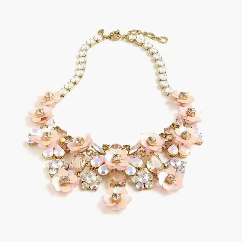 New - ONE SIZE - J. Crew Flower blossom statement necklace WARM PINK | eBay