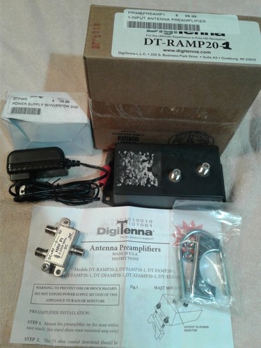 DigiTenna DT-RAMP20-1 Remote HDTV Amplifier w/ 1 Wide Band Input Free ...