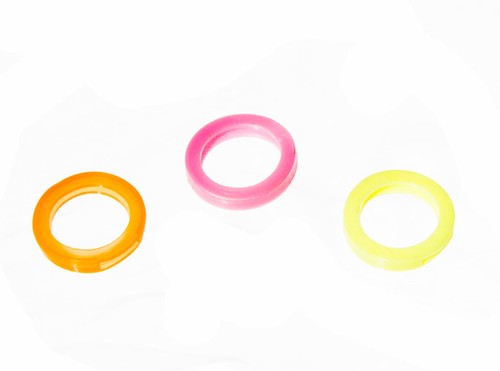 12 X Mixed Colours Of Flexi Plastic Flourescent Key Identifiers Caps ...