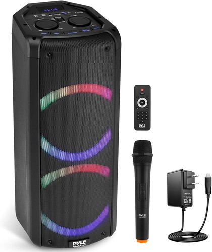 Pyle Remote Karaoke Audio System Portable Bluetooth PA Speaker 240W ...