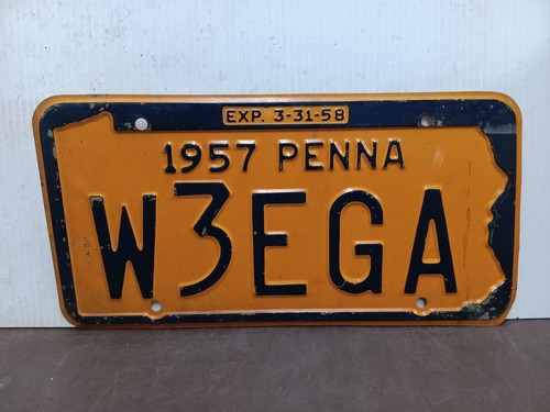 1957 Pennsylvania HAM RADIO License Plate Tag | eBay