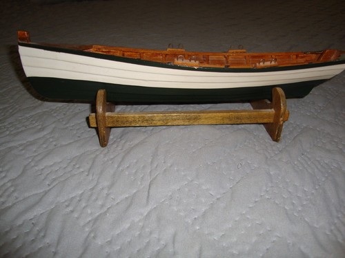 Vintage wooden toy rowboat, oars, with stand Great nautical display | eBay