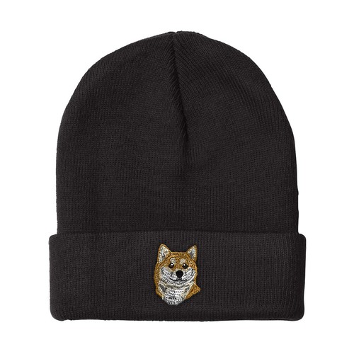 Beanies for Men Shiba Inu Head Embroidery Winter Hats Women Acrylic ...