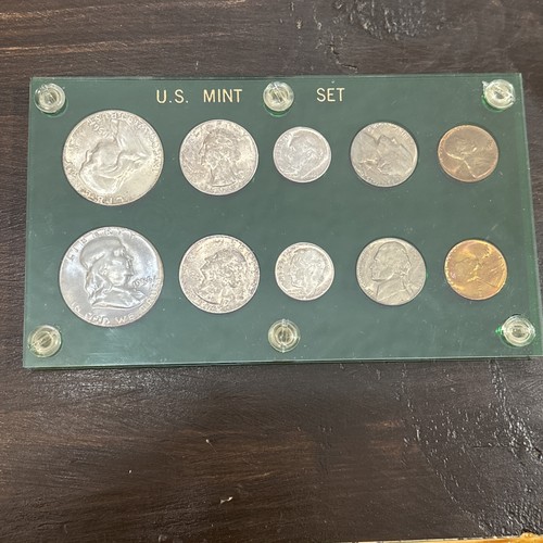 2 Sets Of 1956 US 5-Coin MINT Set In Case 90% SILVER NO OGP IN CASE 10 ...