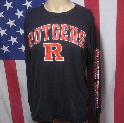 RUTGERS University lrg T shirt Scarlet Knights longsleeves tee NJ ...