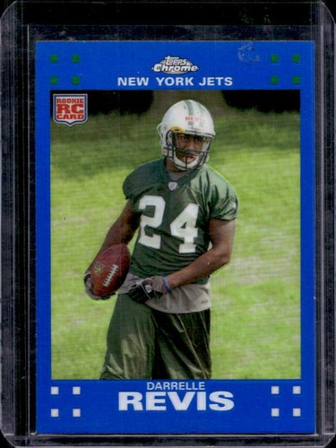 2007 Topps Chrome Darrelle Revis RC Blue Refractor Rookie #TC249 Jets ...