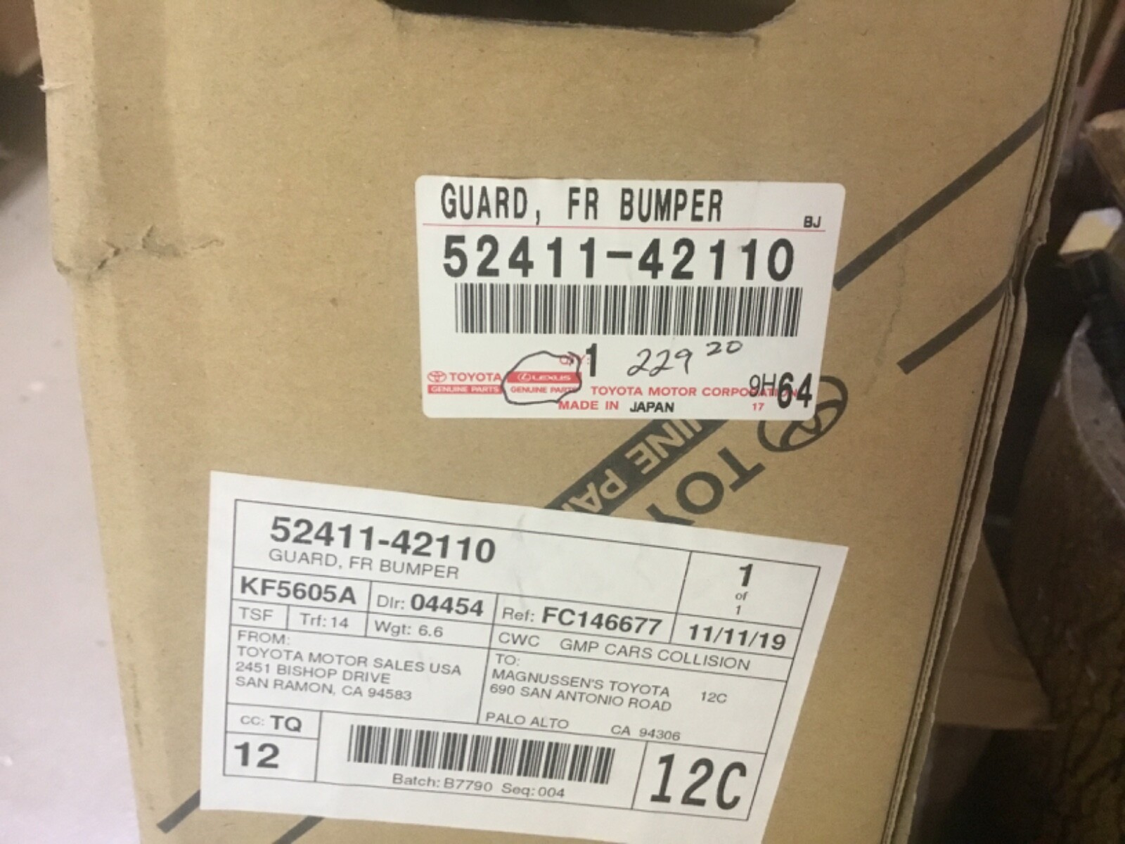 52411-42030 Toyota OEM Genuine GUARD, FRONT BUMPER | eBay