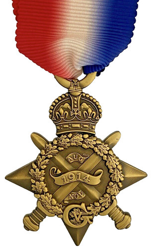 FINEST QUALITY Solid Bronze British WWI 1914 MONS STAR Medal -Full size ...