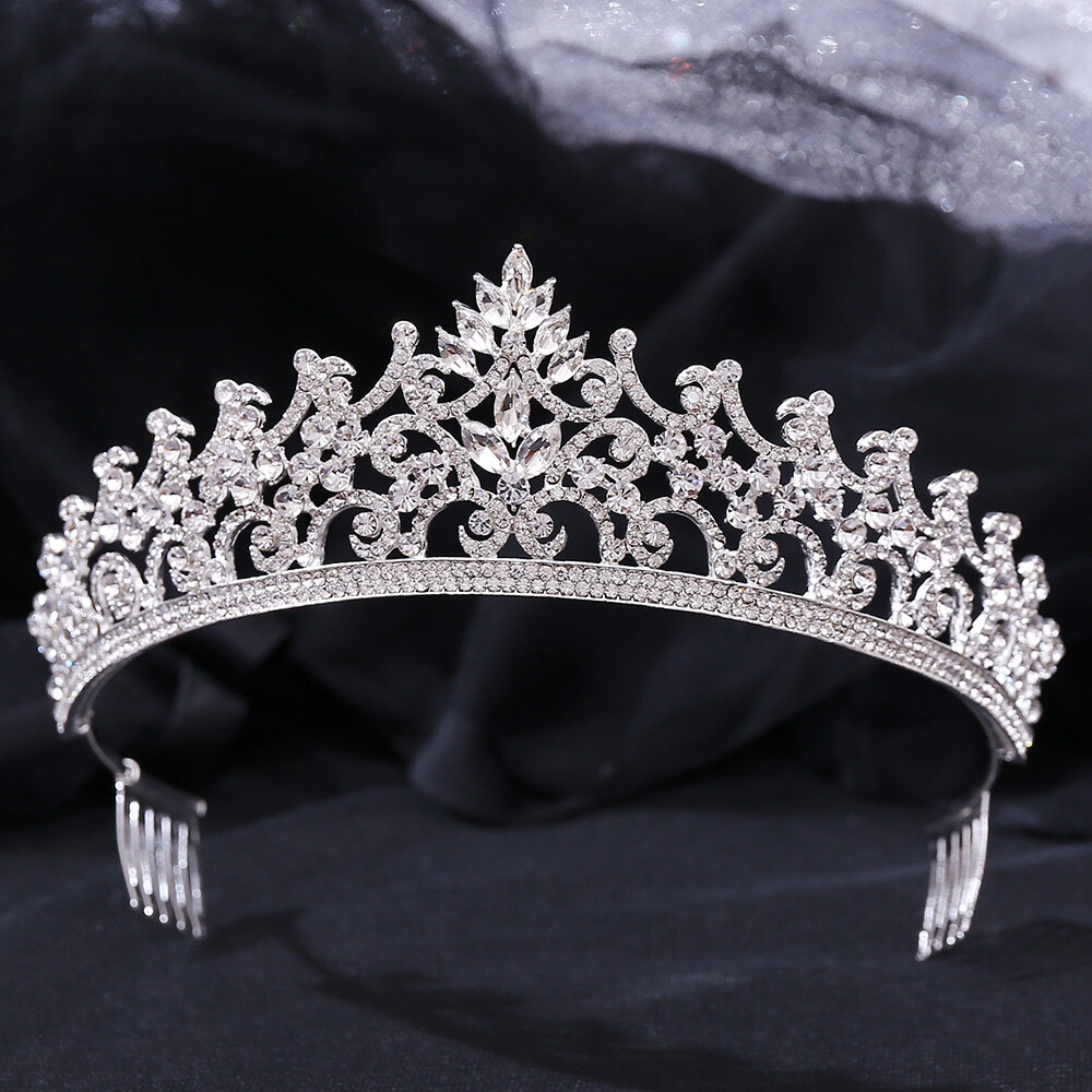 72 Styles Blue Crystal Queen Princess Tiara Crown Combs Wedding Queen ...
