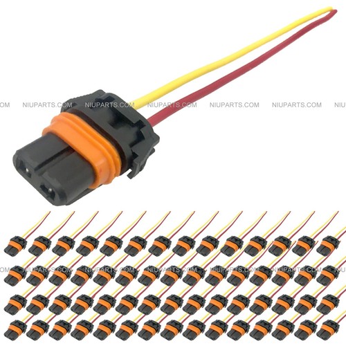 60 Pieces - 2 Wire 2 Pin Female For 9006 / 9006XS Bulbs Connect Pigtail ...