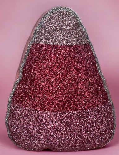 NEW Sparkles Home PINK Rhinestone Halloween Candy Corn Pillow Bling ...