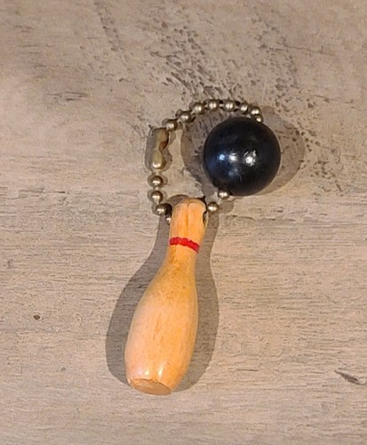 Vintage Wooden Bowling Ball and Pin Keychain | eBay