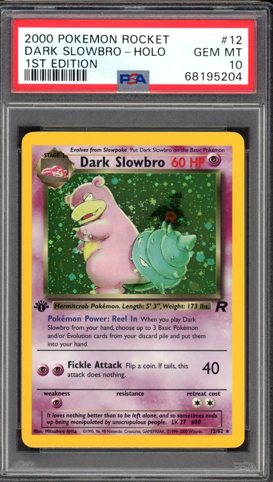 Dark Slowbro 2000 Team Rocket #12/82 1st Edition Holo Price Guide ...