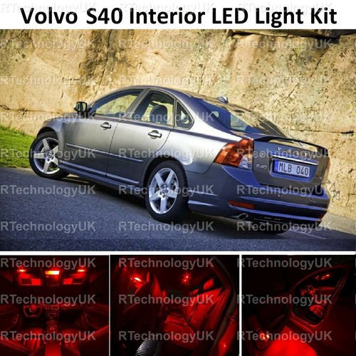 RED PREMIUM VOLVO S40 LED INTERIOR UPGRADE KIT BULB SET XENON UK SELLER ...