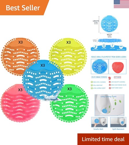 Splash-Free Urinal Screens with Long-Lasting Fragrance - 15 Pack for ...