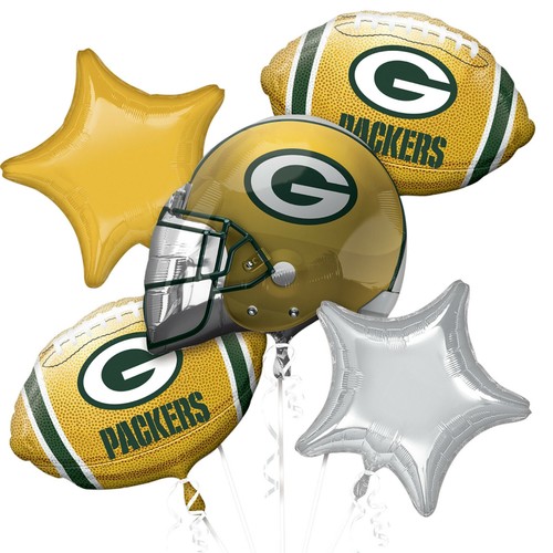 GREEN BAY PACKERS • 5pc Balloon Bouquet Football Party Supplies ...