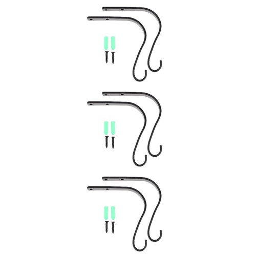 3 Pieces Hanging Basket Hooks Outdoor for Metal Fence Flower Pot ...
