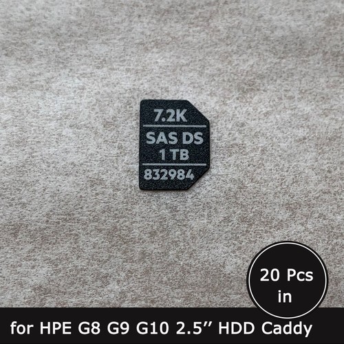 20pcs of 832984 1TB SAS 7.2K caddy label sticker for hpe G9 G10 2.5 ...