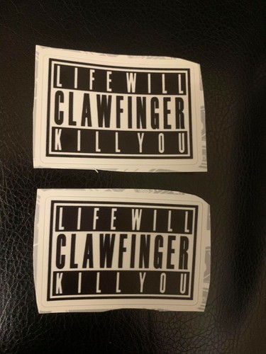 Lot of 2 CLAWFINGER 1 1/4" x 2" Band Stickers Black White FAST SHIP! | eBay