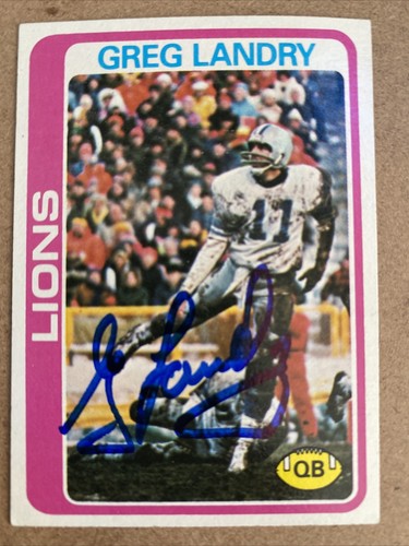 GREG LANDRY 1978 Topps #316 - Detroit Lions UMass Minutemen Autographed ...