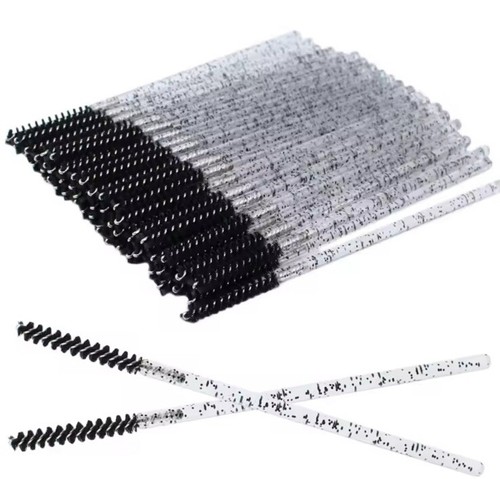 50 pcs disposable thin crystal mascara wands mini lash brush Spoolies ...