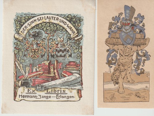 2 Ex libris Antique Heraldry Exlibris by Various artists / Europe | eBay