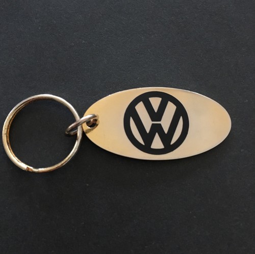 Vintage Keychain VW LOGO Key Ring Solid Brass Oval Fob VOLKSWAGEN by ...