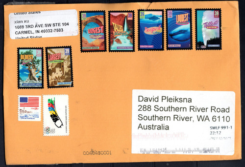 USA / US Lake Geyser Waterfall Cliff Trees Postal Cover to Australia | eBay