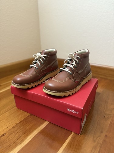 Kickers Men's Classic Ankle Boots Tan Leather Lace-Up, Size 10.5 EU 44 ...