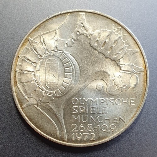 BRD 10 Deutsche Mark 1972 F Olympische Spiele in München Stadium Silber ...