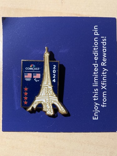 Official Olympic Games Badge Paris Olympics Comcast NBC Enamel Eiffel ...