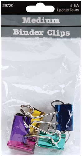 Baumgartens Medium Binder Clips 1" 5/Pkg-Assorted Colors 29730 | eBay