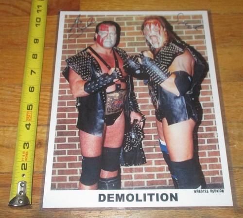 WWF WWE Demolition Axe Smash Wrestling Photo Signed 8 1/2 x 11 COA NWA ...