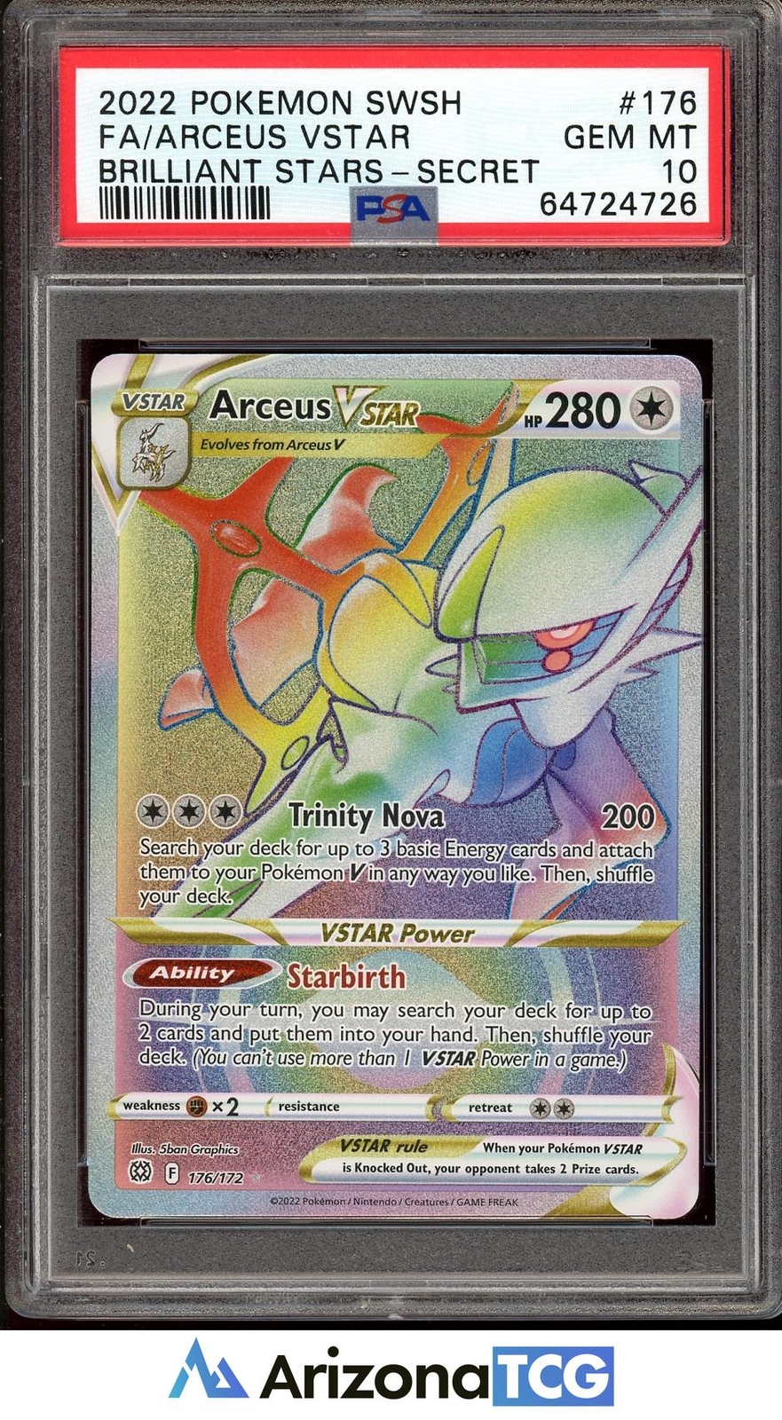 Arceus VSTAR 2022 Sword & Shield: Brilliant Stars #176/172 Holo (Secret ...