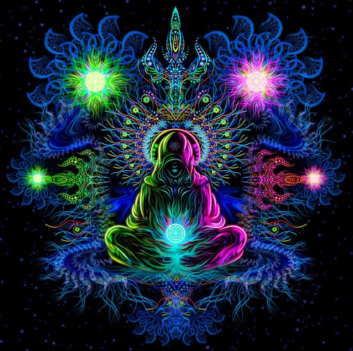 UV Backdrop Black Light Tapestry Psychedelic Art Banner Fluoro Psy Wall ...