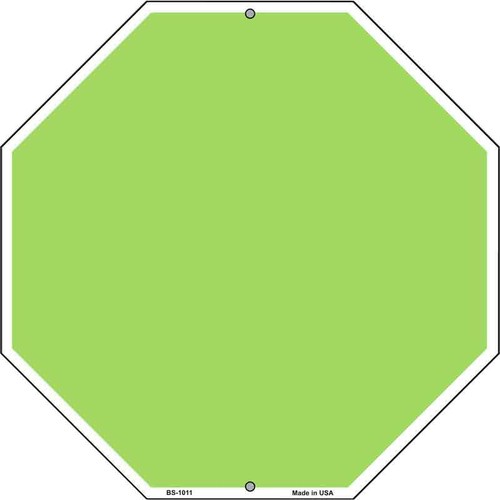 Lime Green Dye Sublimation Octagon Metal Novelty Stop Sign BS-1011 | eBay