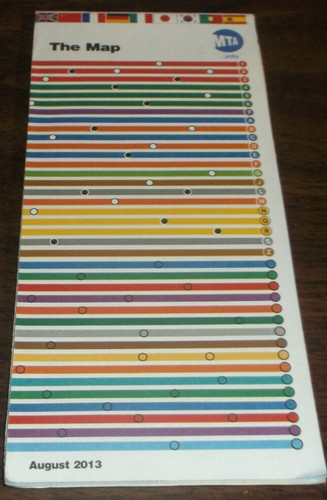 AUGUST 2013 NEW YORK CITY TRANSIT SUBWAY METRO FOLD OUT COLOR MAP | eBay
