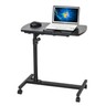 Black Finish Metal Laptop Rolling Desk Mobile Portable Cart Table ...