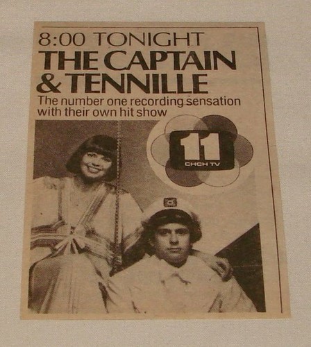 1977 small CHCH tv ad ~ THE CAPTAIN & TENNILLE SHOW | eBay