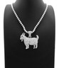 Silver PT Slatt Pendant & 16" 18" 20" Rhinestone Choker Chain Fashion ...