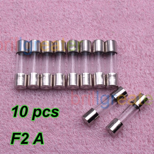 10pcs T2A L250V Cartridge GLASS Fuses 5x20mm Fast-Blow | eBay