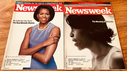 Set of 2 First Lady Michelle Obama Feb Dec 2008 Newsweek magazine ...